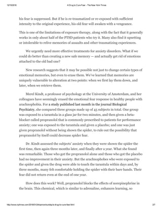 A drug to cure fear the new york times | PDF