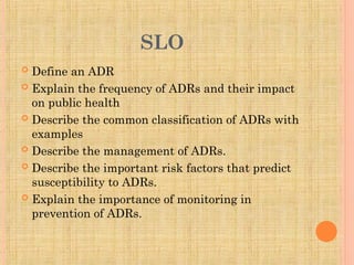 General Adverse Drug reactions of drugs. | PPT