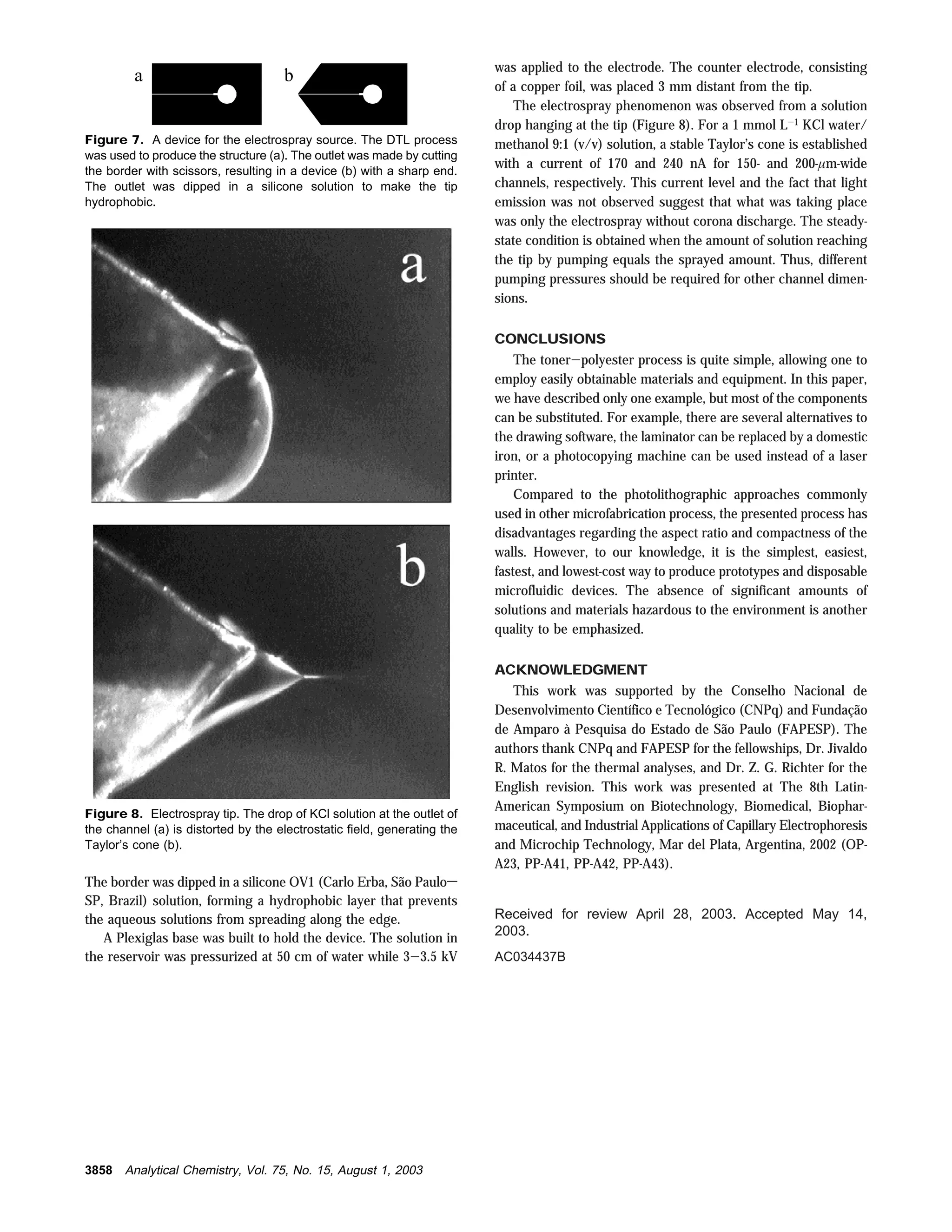 A dry process for production of microfluidic devices based on the ...