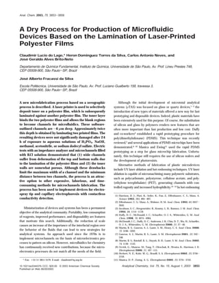 A dry process for production of microfluidic devices based on the lamination of laser printed ...