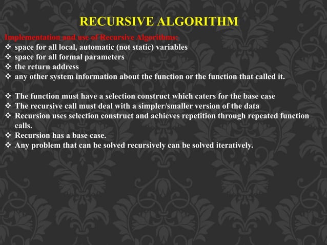 Recursion(Advanced data structure) | PPTX | Programming Languages ...