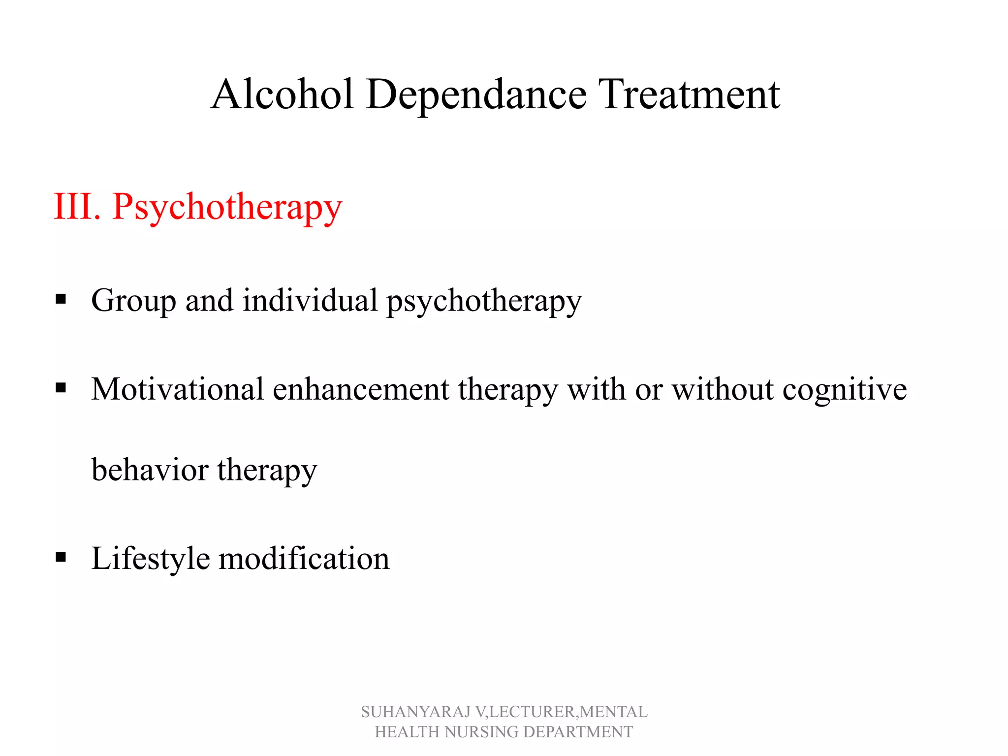 Alcohol dependent syndrome | PPTX