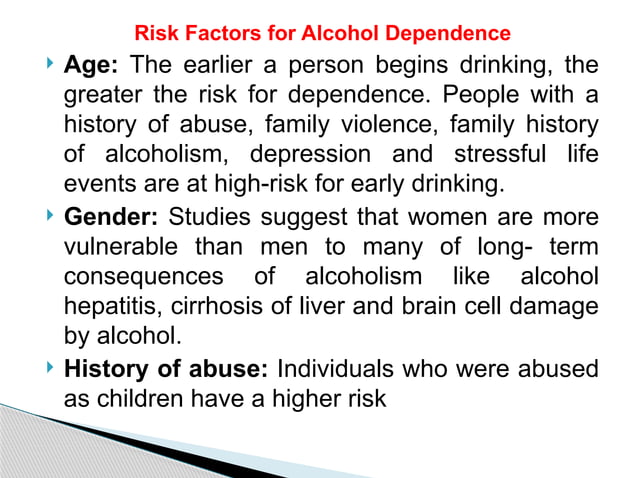 alcoholic dependance syndrome and substance use disorders | PPT