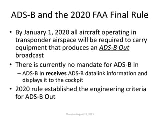 ADS-B & The 2020 FAA Final Rule | PPTX
