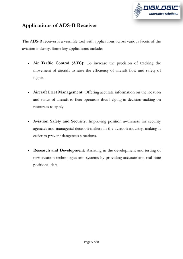 ADS-B Receiver from Digilogic Systems Pvt.Ltd ADS-B Receiver from Digilogic Systems Pvt.Ltd