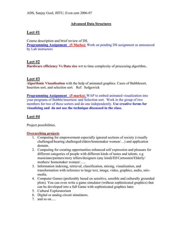 Advanced Data Structures 2007 | PDF | Computer Software and Applications | Computing