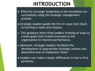 Strategic Actions-Strategic Leadership BD | PPTX