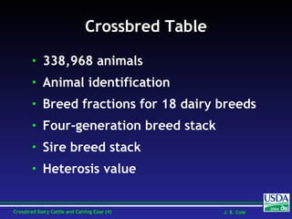Breed Composition Codes for Crossbred Dairy Cattle with an Application ...