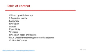 Ways to evaluate a machine learning model’s performance | PDF