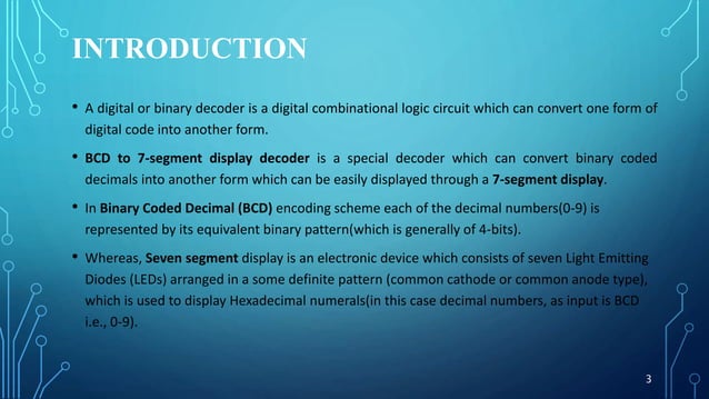 "BCD TO 7 SEGMENT DISPLAY DECODER" | PPTX | Computer Peripherals | Computing