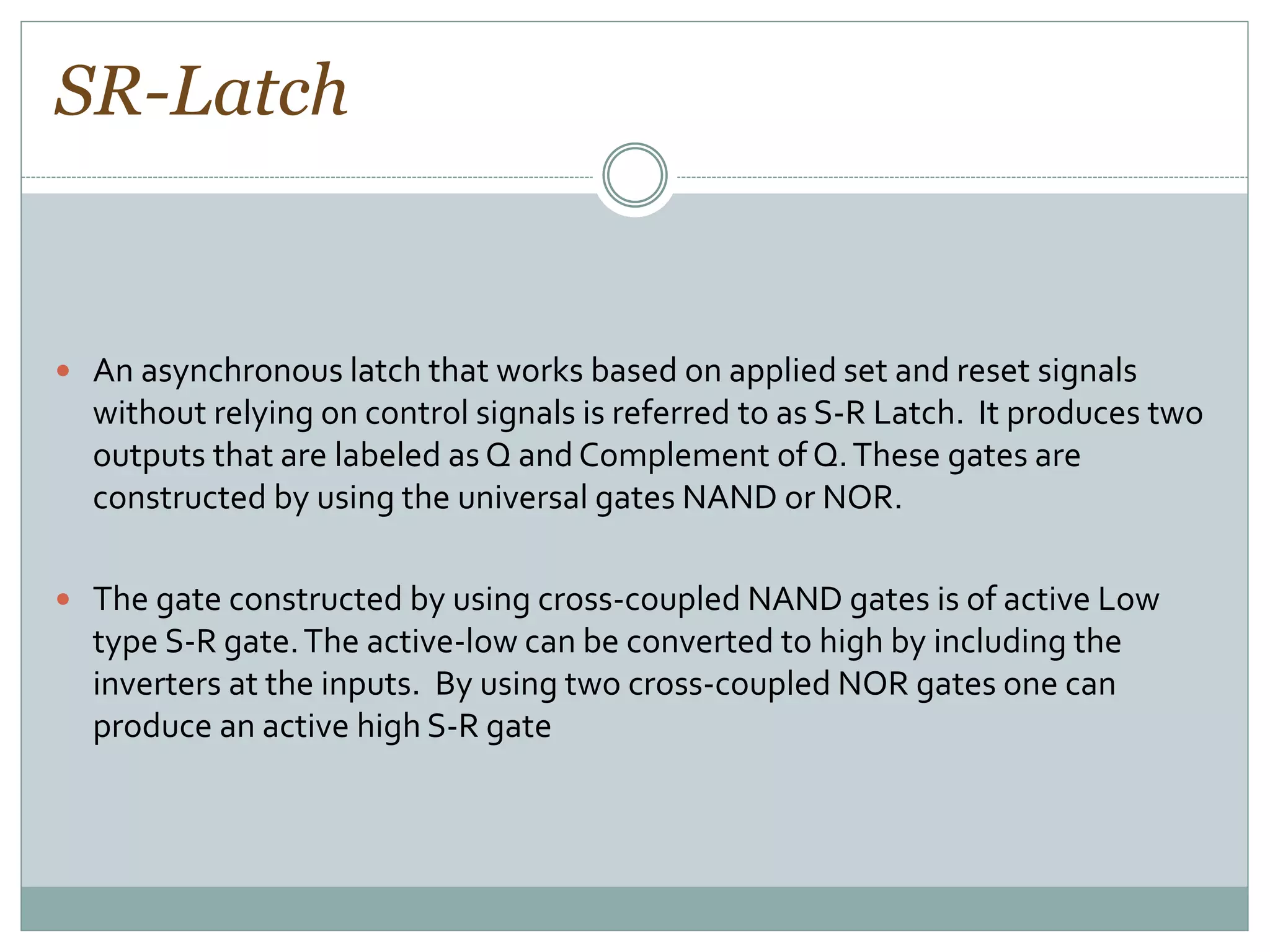 CLOCKED RESET DOMINANT SR-LATCH | PDF