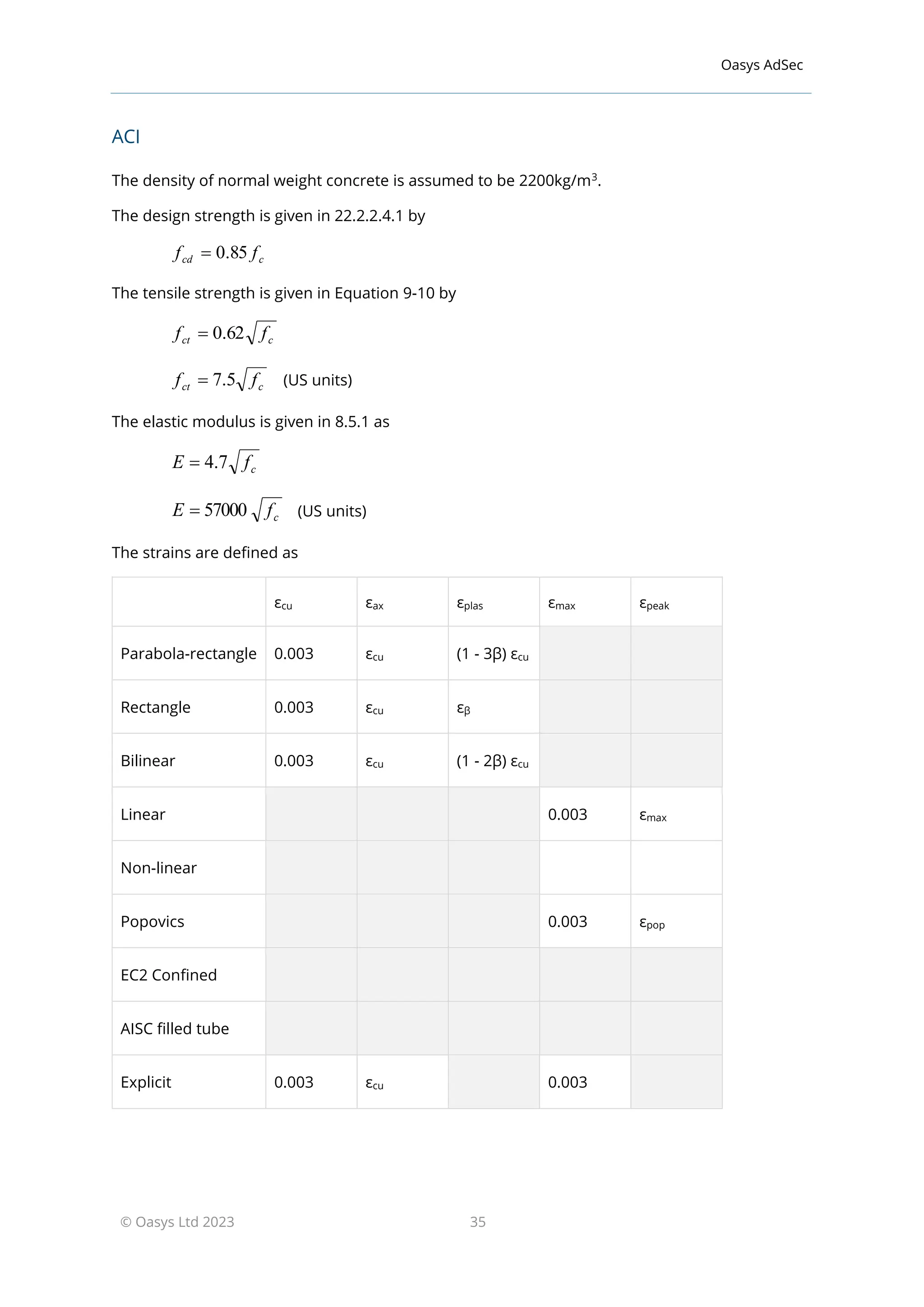 AdSec Theory Manual oasys software Eurocode | PDF