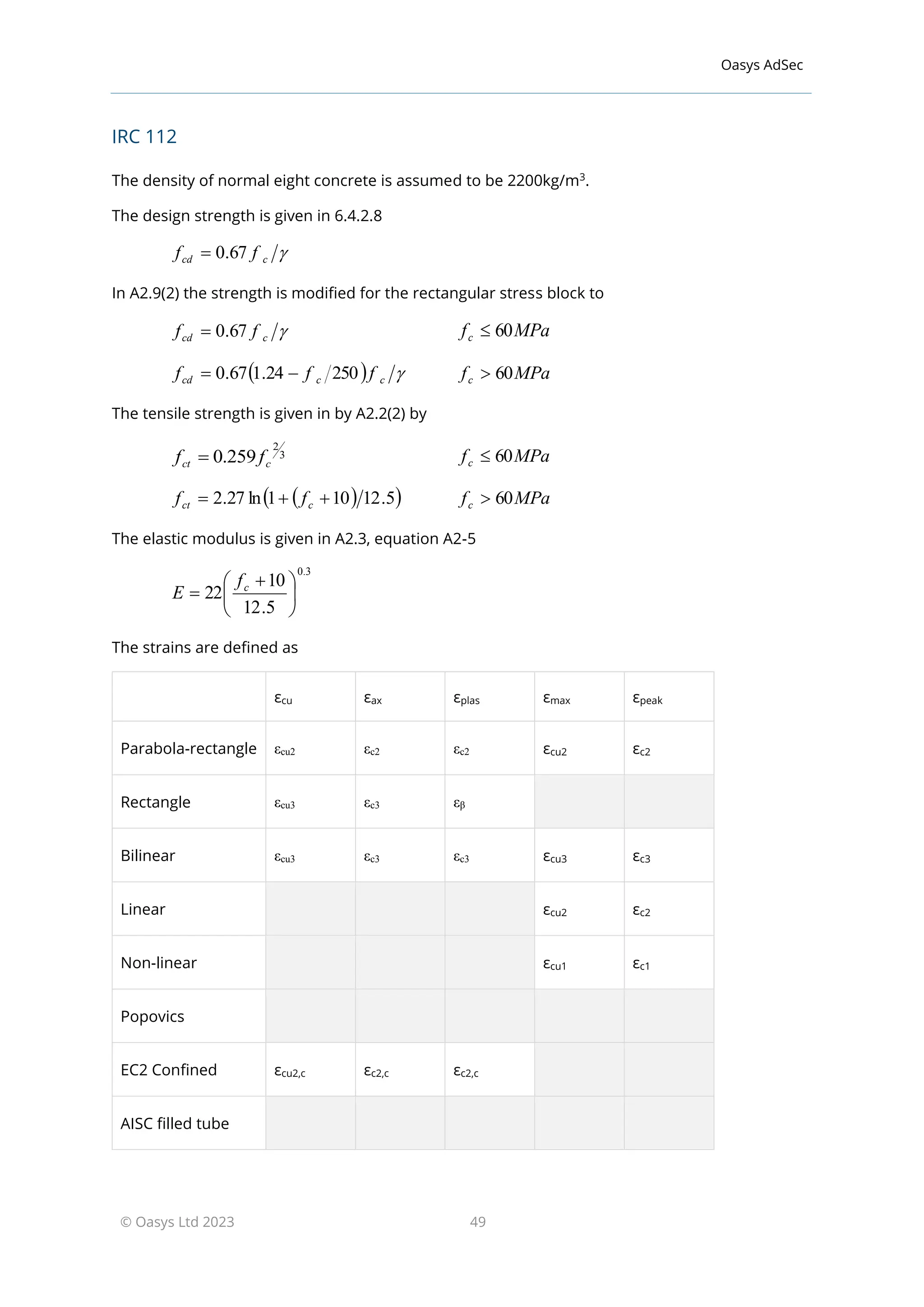 AdSec Theory Manual oasys software Eurocode | PDF