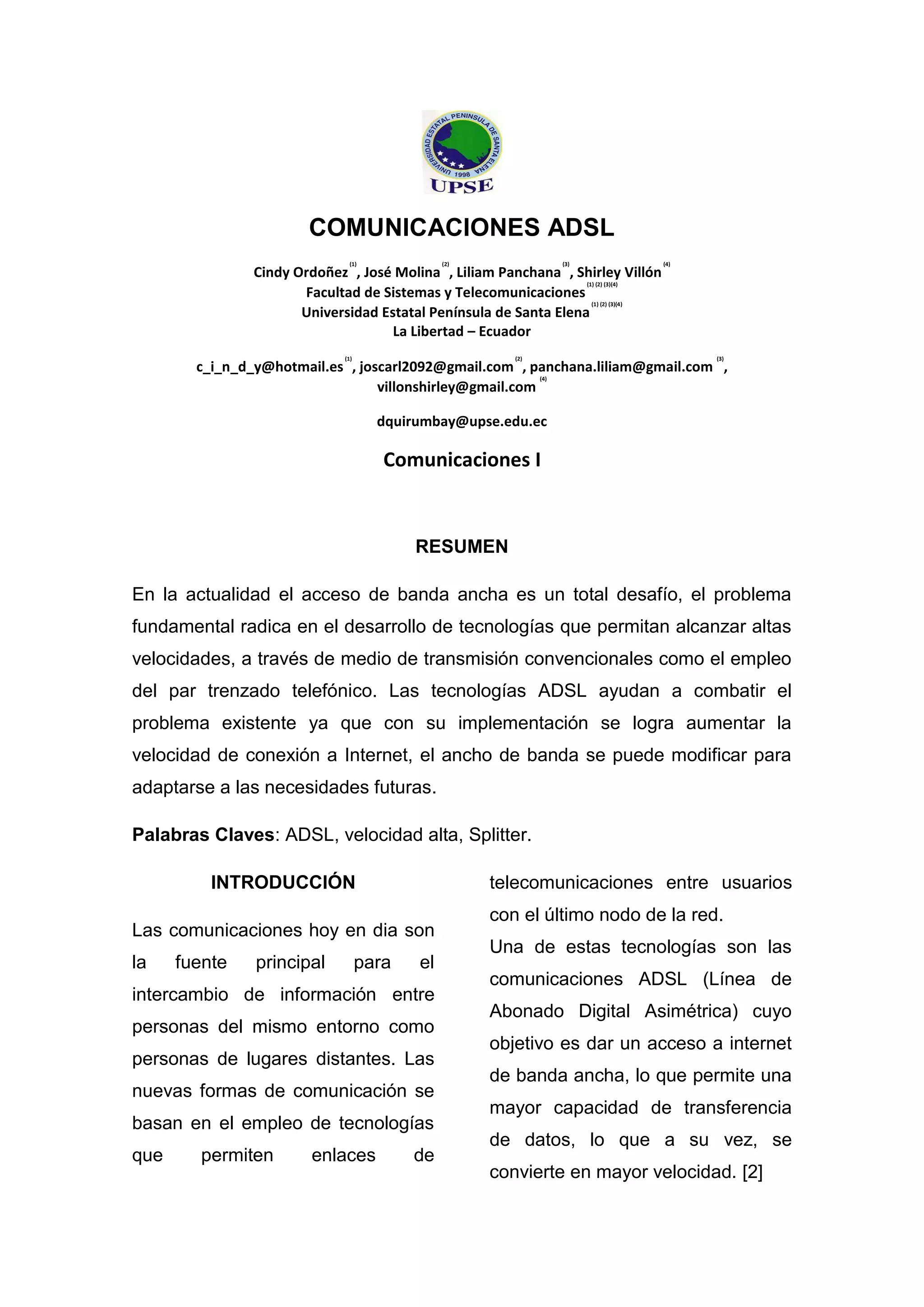Comunicaciones ADSL | PDF