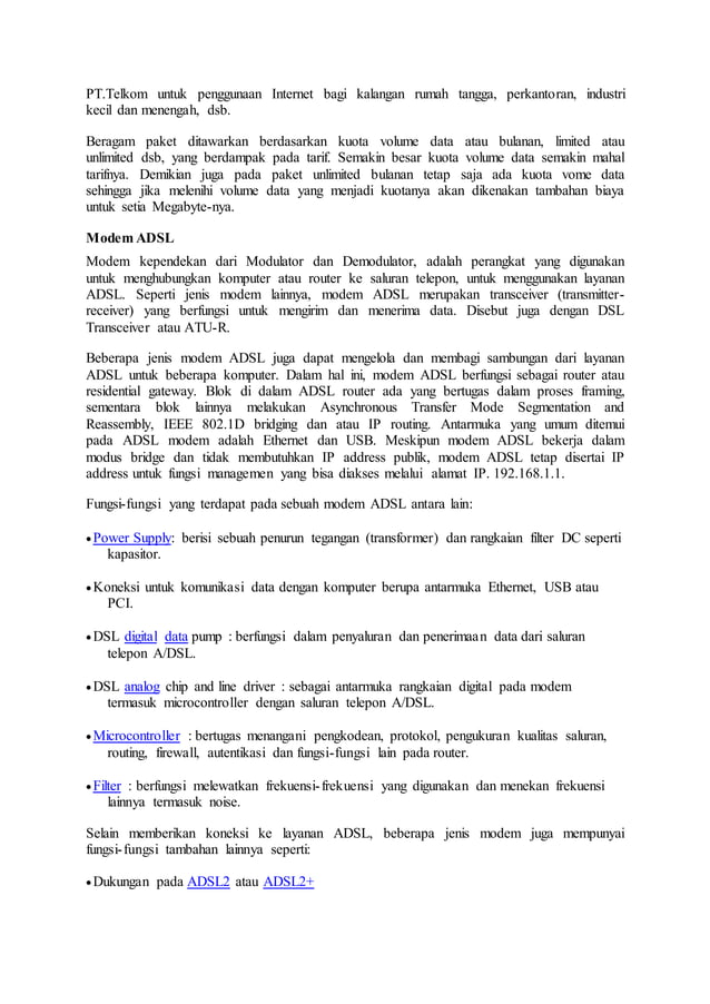 Adsl dan pstn | PDF