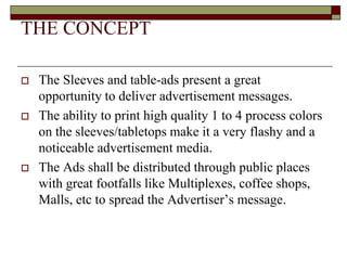 Ad Sleeves & Table Ads | PPT