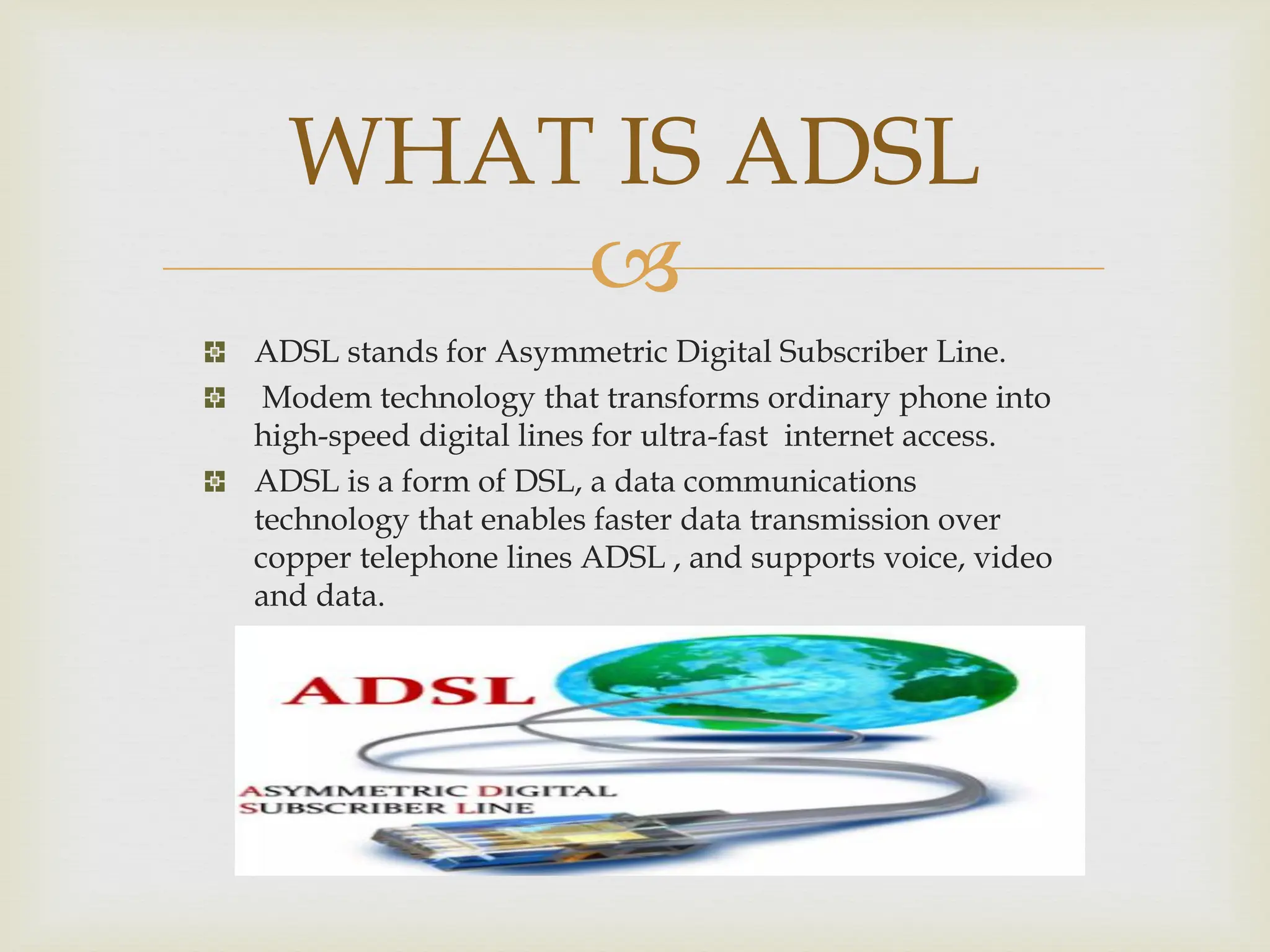 Asymmetric Data Subscriber Line Presentation Pdf