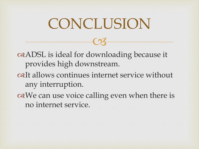 ASYMMETRIC DATA SUBSCRIBER LINE . Presentation | PPT