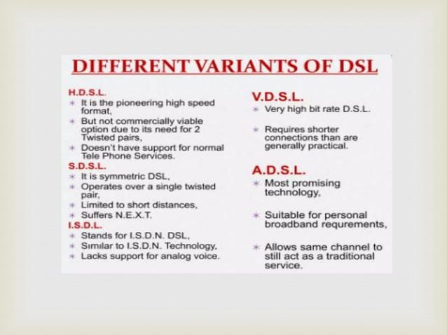 ASYMMETRIC DATA SUBSCRIBER LINE . Presentation | PPT