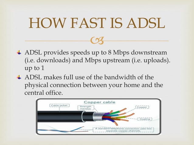 ASYMMETRIC DATA SUBSCRIBER LINE . Presentation | PPT