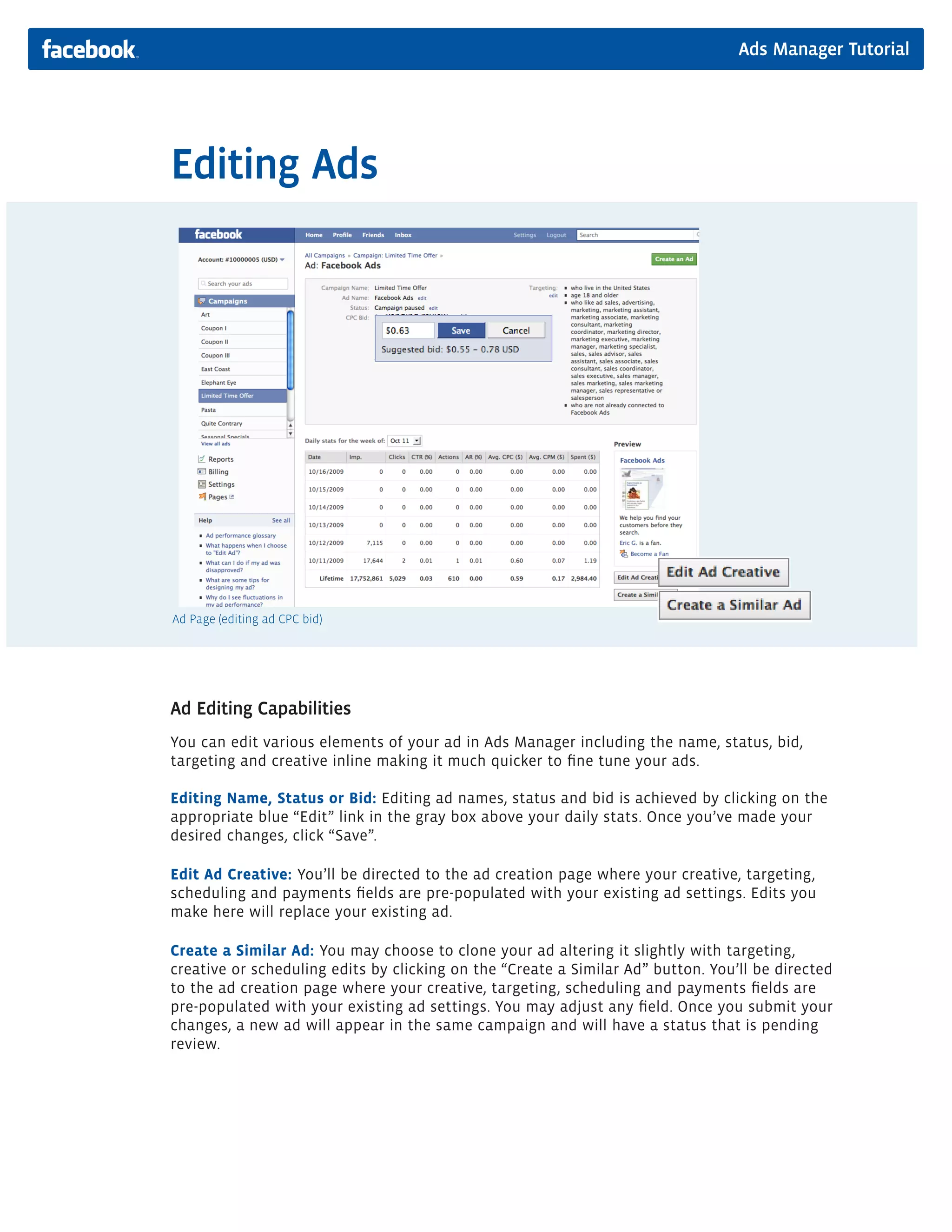 Facebook Ads Manager Tutorial | PDF