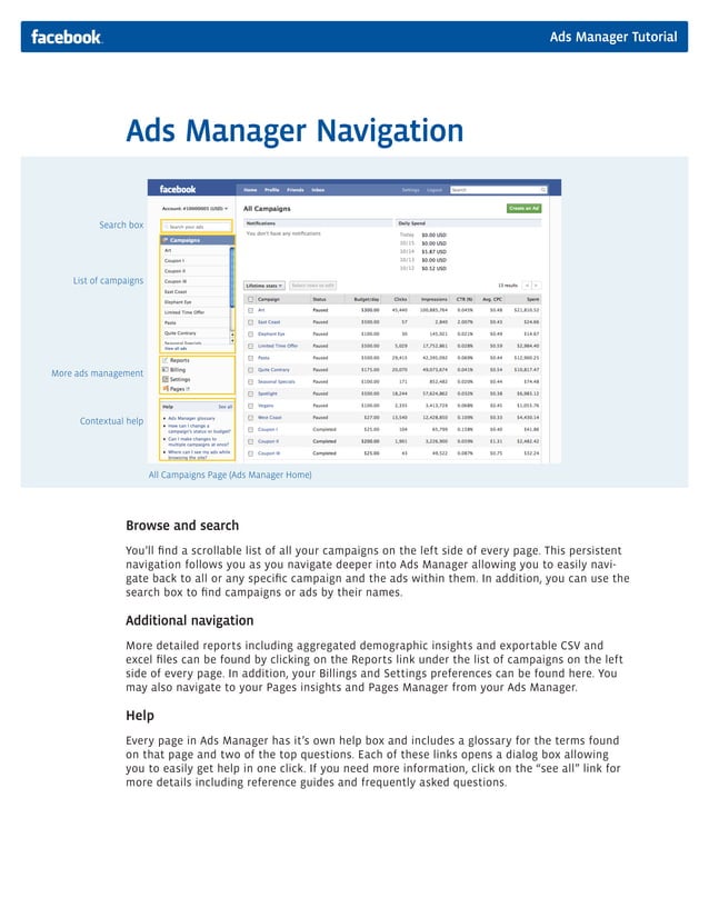 Facebook Ads Manager Tutorial | PDF