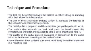 Adson’s Test, How the test is done tugas | PPTX