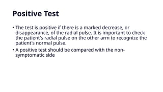 Adson’s Test, How the test is done tugas | PPTX