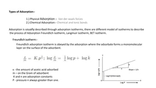 Adsorption of acetic acid on charcoal | PPTX