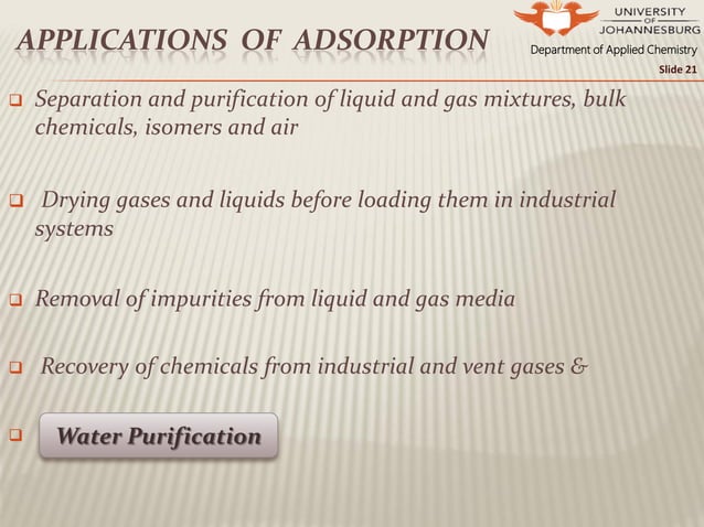 Adsorption presentation | PDF | Chemistry | Science