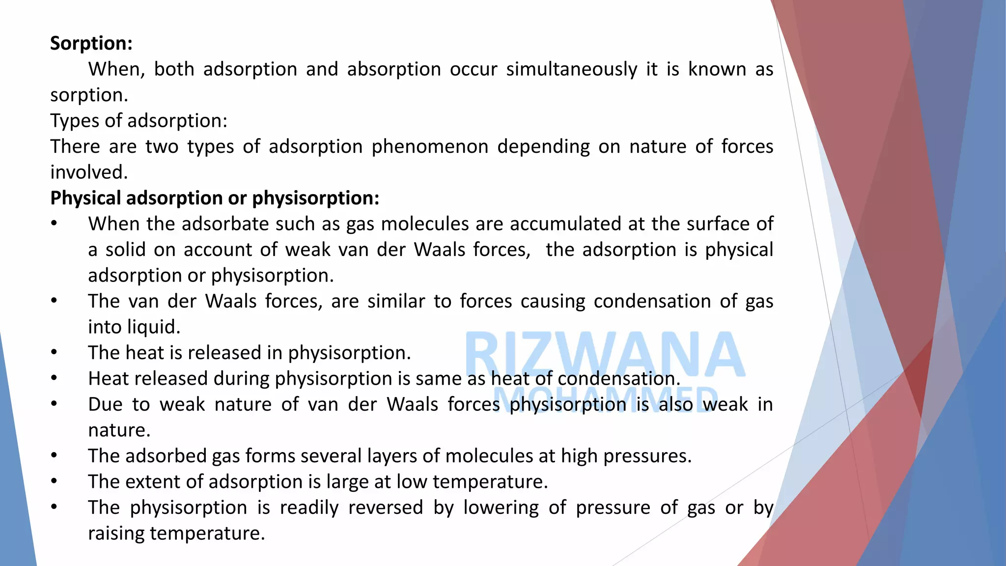 1st Lecture on Adsorption and Colloids | Chemistry Part II | 11th Std | PDF