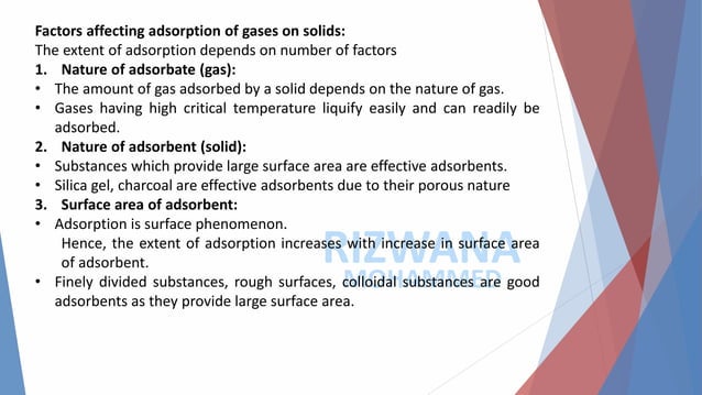 2nd Lecture on Adsorption and Colloids | Chemistry Part II | 11th Std | PPT