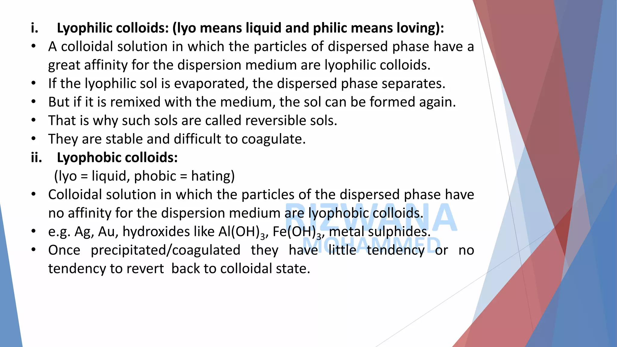 3rd Lecture on Adsorption and Colloids | Chemistry Part II | 11th Std | PDF