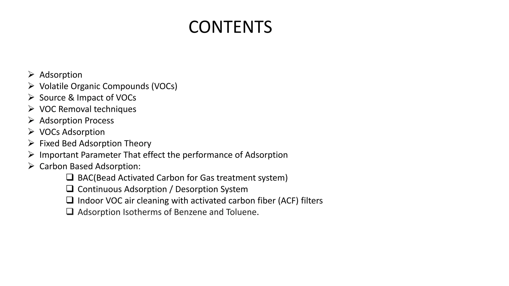 Adsorption process for voc (volatile organic compounds copy | PPTX