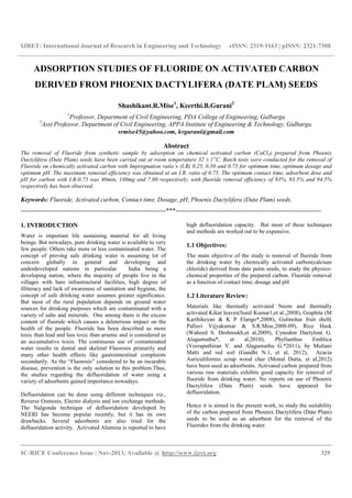 Adsorption studies of fluoride on activated carbon | PDF