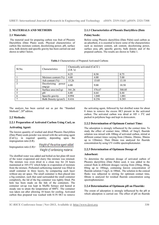 Adsorption studies of fluoride on activated carbon | PDF