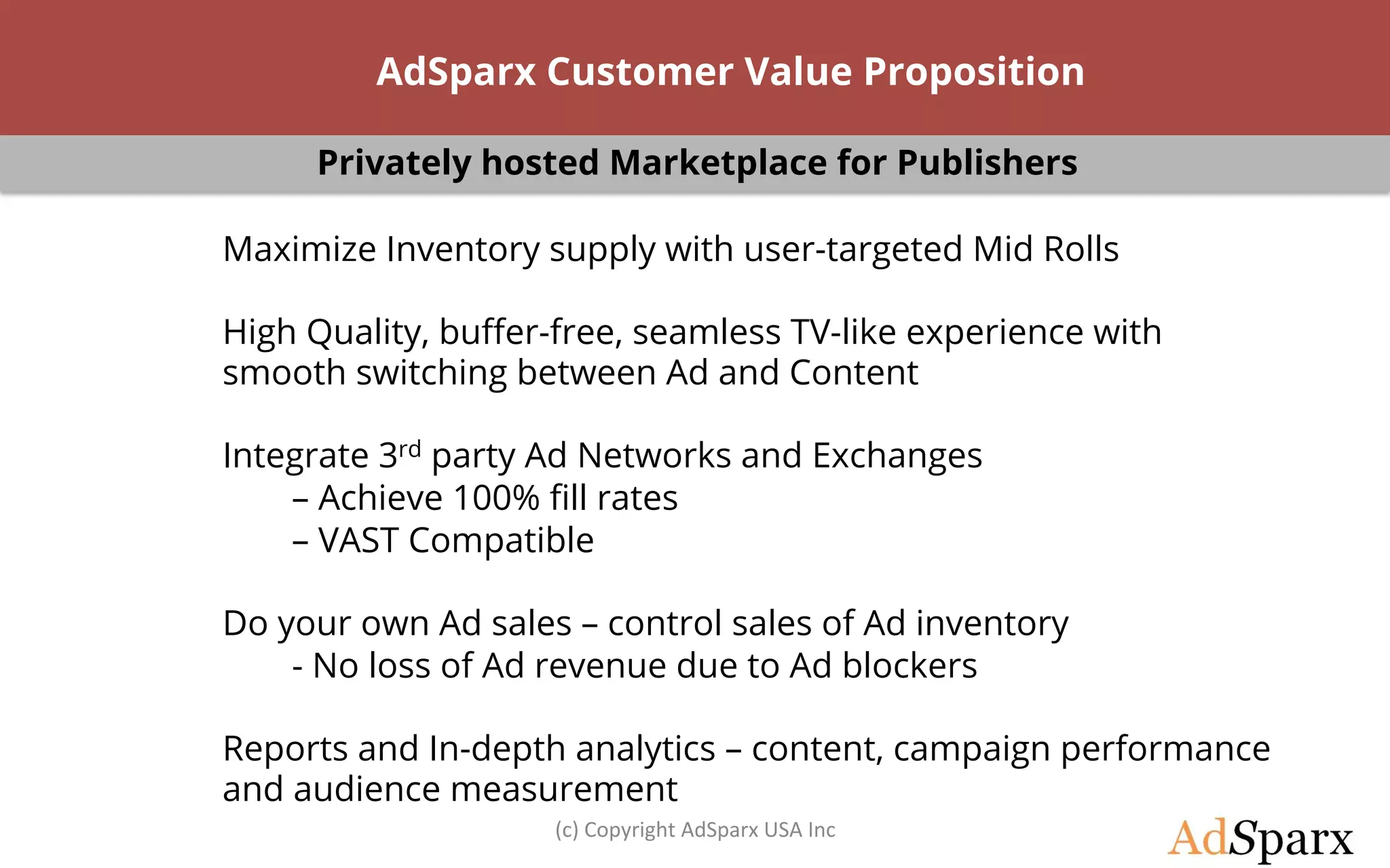 Introducing AdSparx Dynamic Ad Insertion Platform | PDF | Internet | Computing