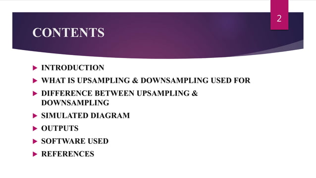 IMPLEMENTATION OF UPSAMPLING & DOWNSAMPLING | PPTX | Digital Audio ...