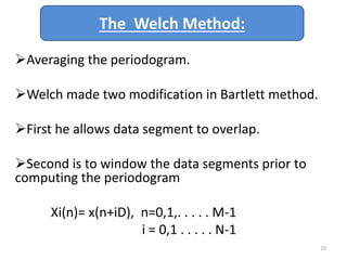 non parametric methods for power spectrum estimaton | PPTX