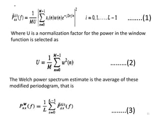 non parametric methods for power spectrum estimaton | PPTX