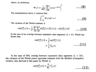 non parametric methods for power spectrum estimaton | PPTX