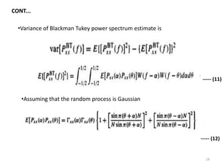 non parametric methods for power spectrum estimaton | PPTX