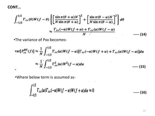 non parametric methods for power spectrum estimaton | PPTX