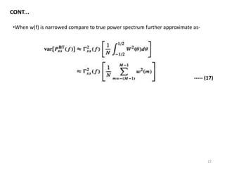 non parametric methods for power spectrum estimaton | PPTX