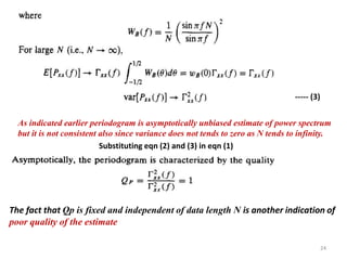 non parametric methods for power spectrum estimaton | PPTX