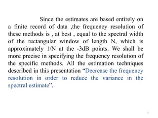 non parametric methods for power spectrum estimaton | PPTX