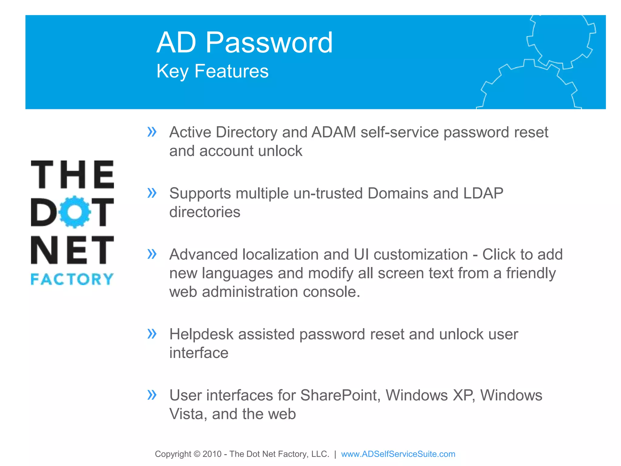 Active Directory Self-Service Suite Overview | PPTX