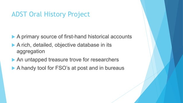 ADST oral history project | PPT