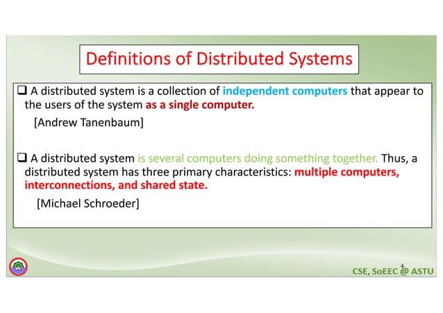 Introduction To Advanced Distributed System Pdf Computing Technology And Computing