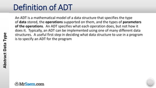 Adt | PPTX | Programming Languages | Computing